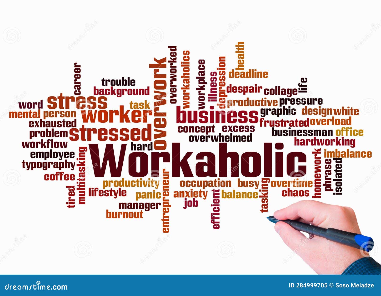 Word Workaholic From Wooden Letters In Black Font Stock Image ...