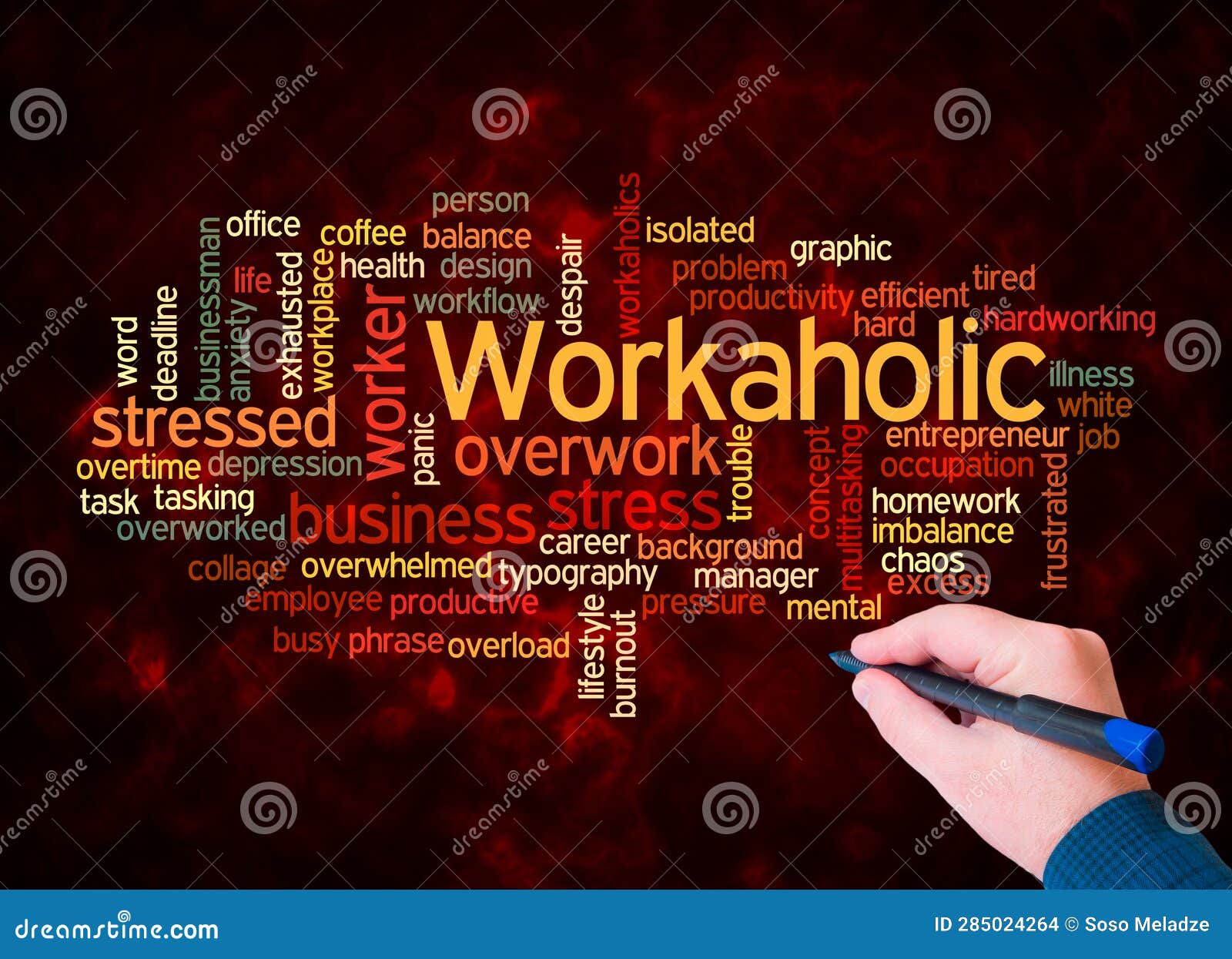 Word Cloud with WORKAHOLIC Concept Create with Text only Stock Photo ...