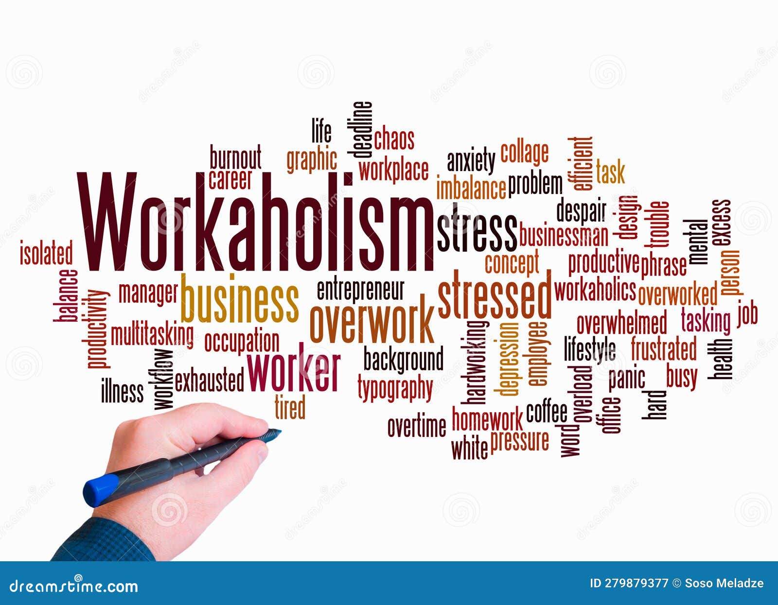 Word Cloud with WORKAHOLISM Concept Create with Text only Stock Image ...