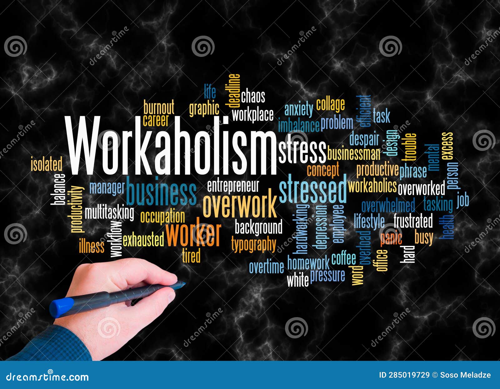 Word Cloud with WORKAHOLISM Concept Create with Text only Stock ...