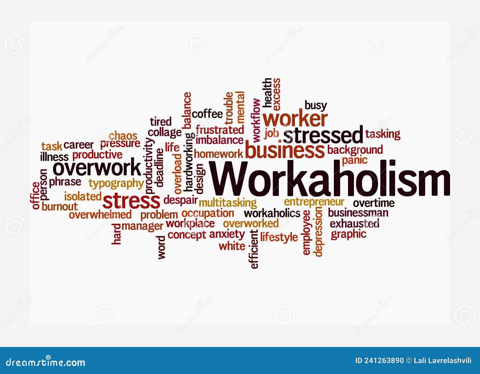 Word Cloud with WORKAHOLISM Concept, Isolated on a White Background ...