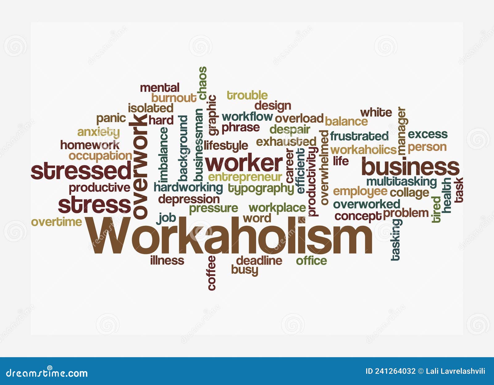 Word Cloud with WORKAHOLISM Concept, Isolated on a White Background ...