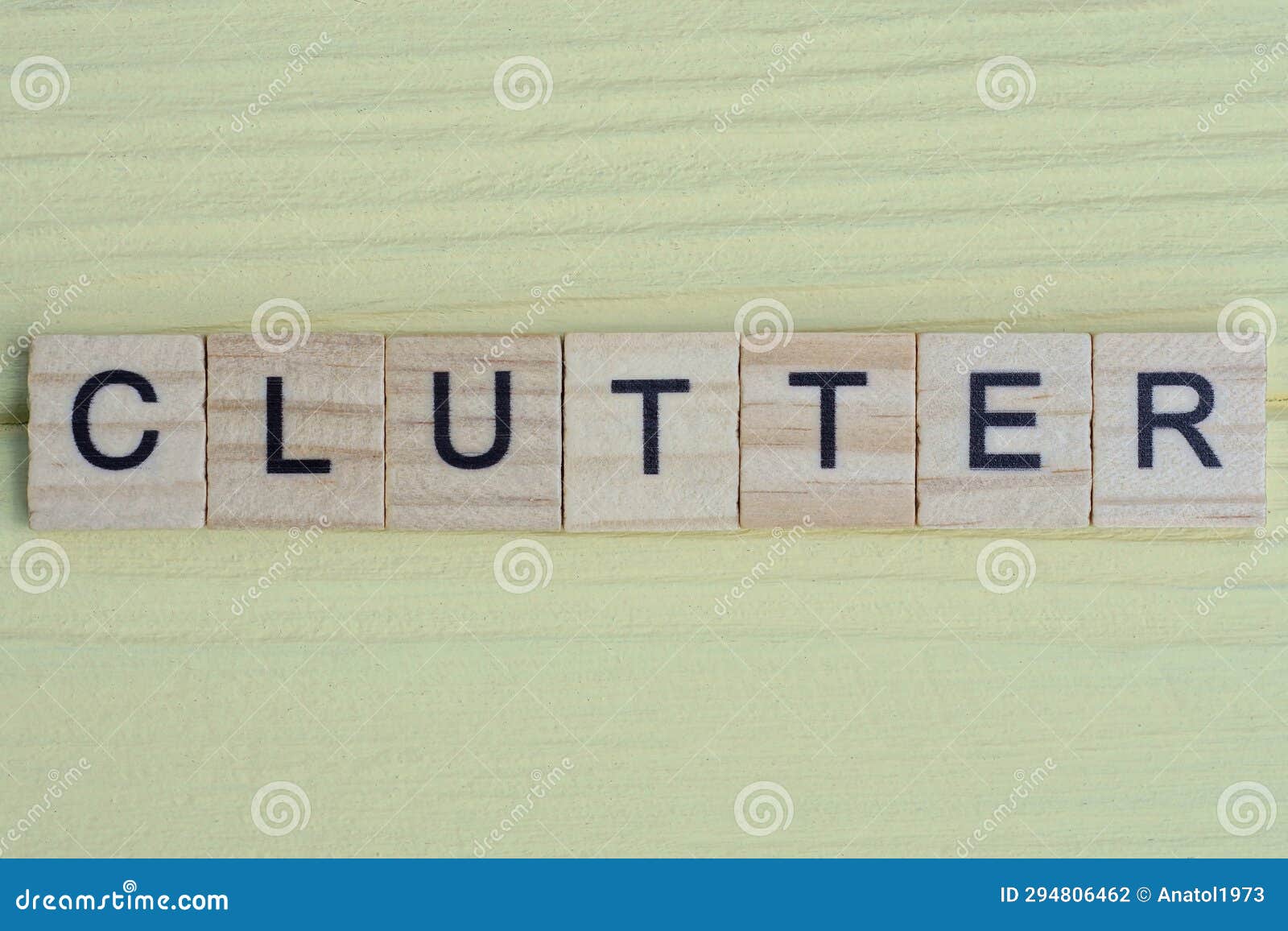 The Word Clutter of Gray Small Wooden Letters Stock Photo - Image of ...