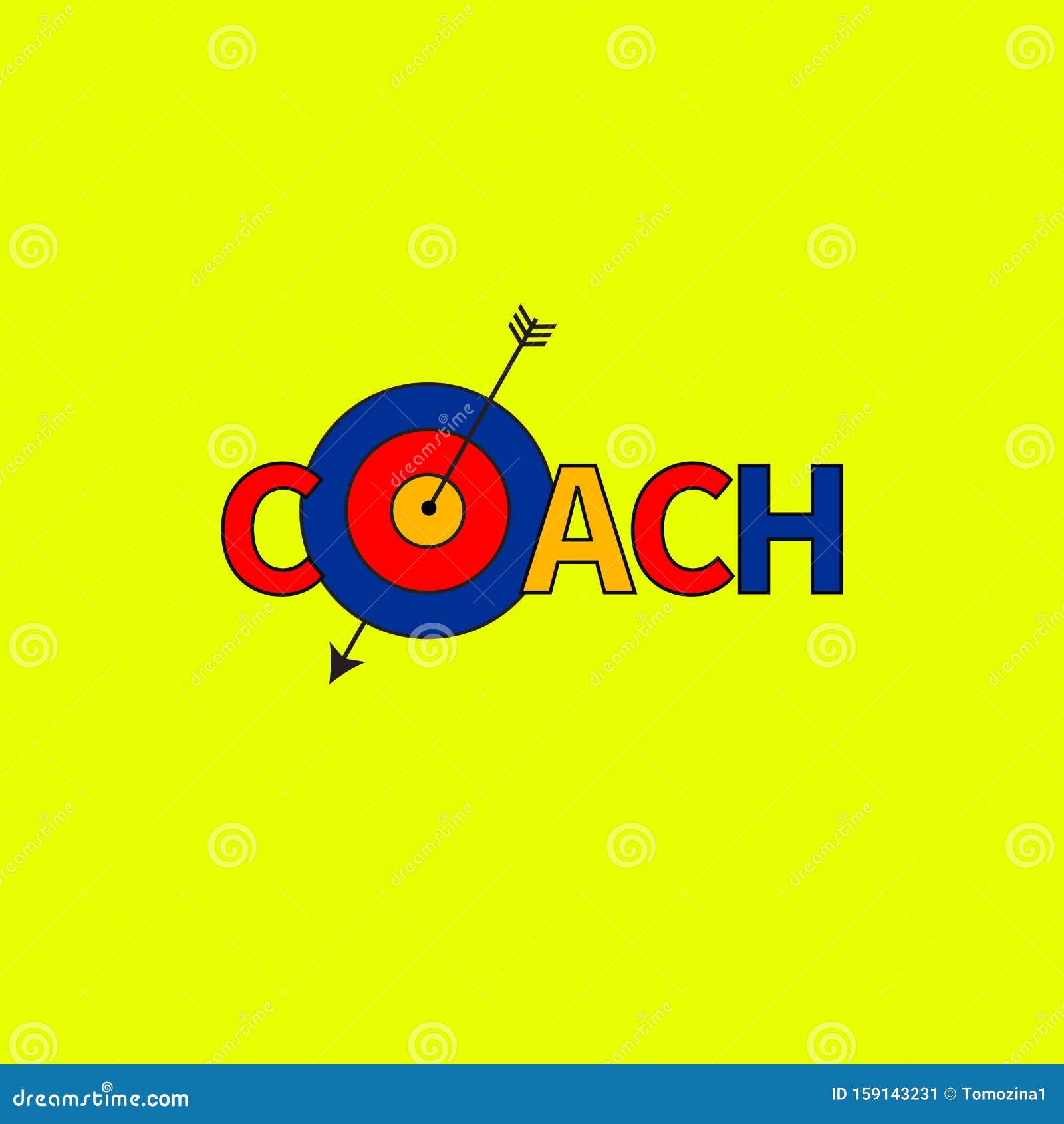 Word coach with target stock vector. Illustration of isolated - 159143231