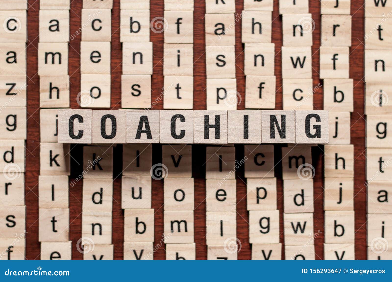 The Word of Coaching on Building Blocks Concept Stock Image - Image of ...
