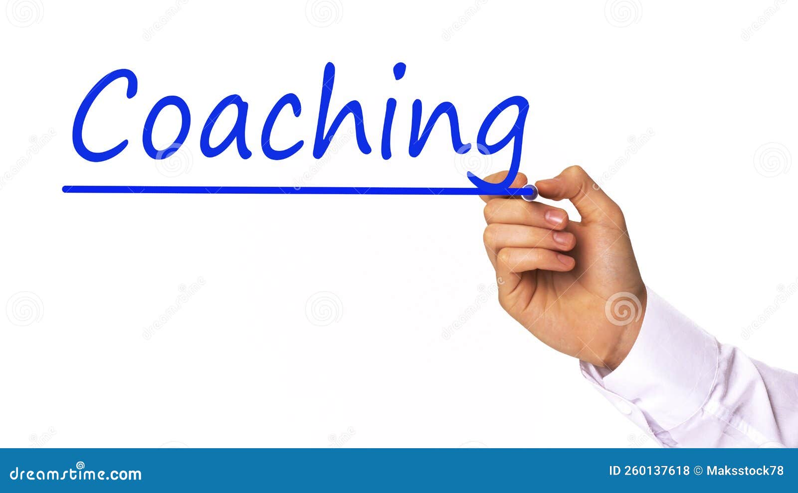 Hand Writing COACHING Subscription with Marker, Concept, the Letters in ...