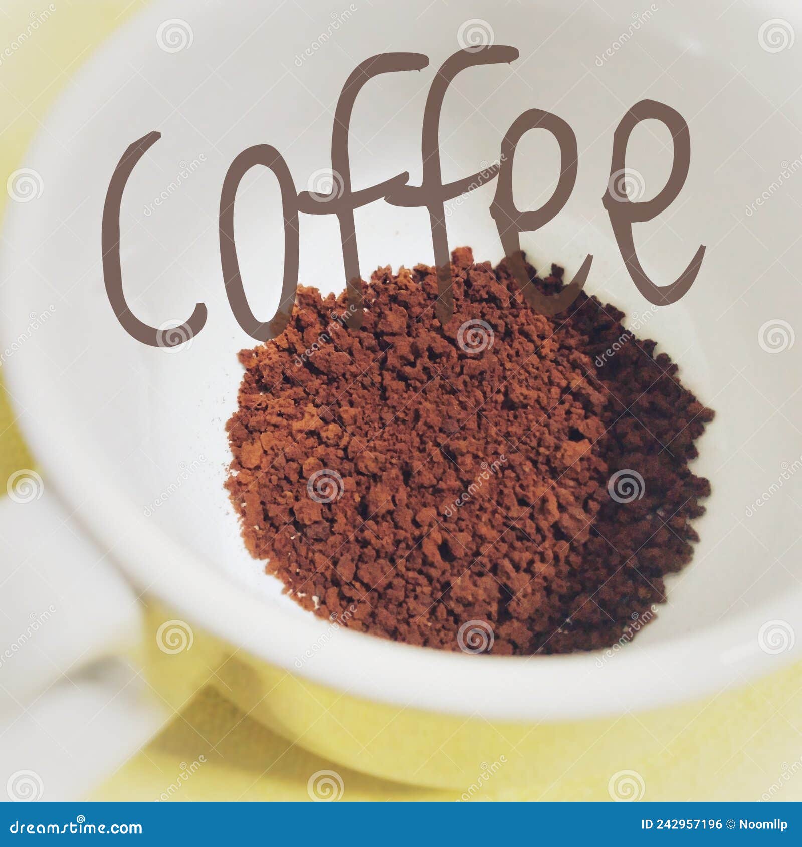 Word Coffee and Instant Coffee in Cup Stock Photo - Image of snack ...
