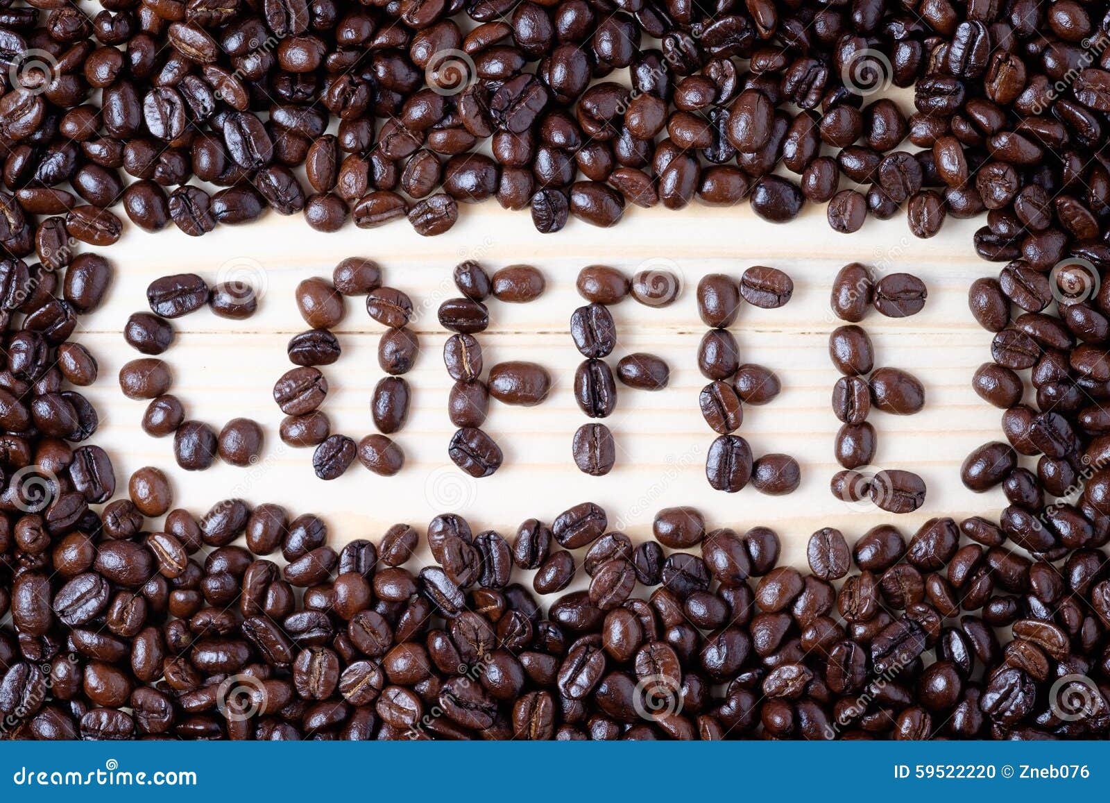 Word COFFEE mead by beans stock photo. Image of brown - 59522220
