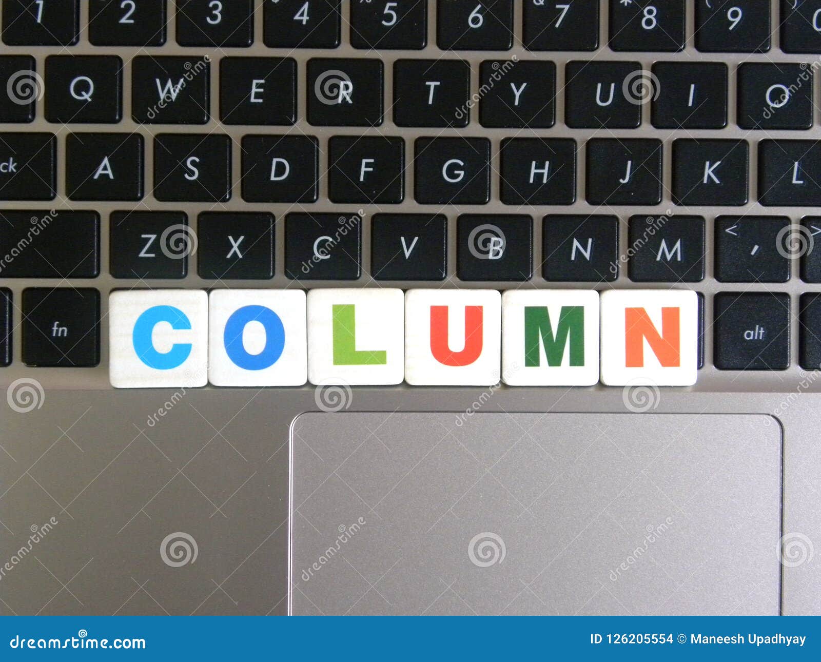 Word Column on Keyboard Background Stock Photo - Image of office ...