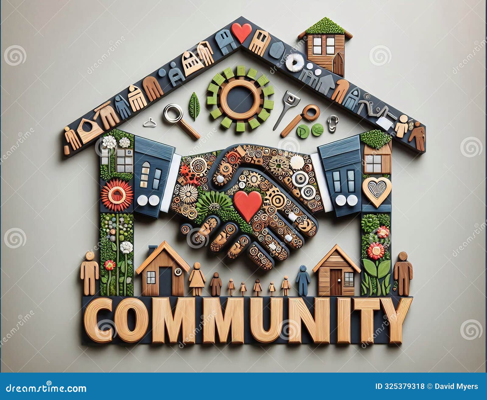 The Word ‘COMMUNITY’ Creatively Formed from Community Items Stock ...