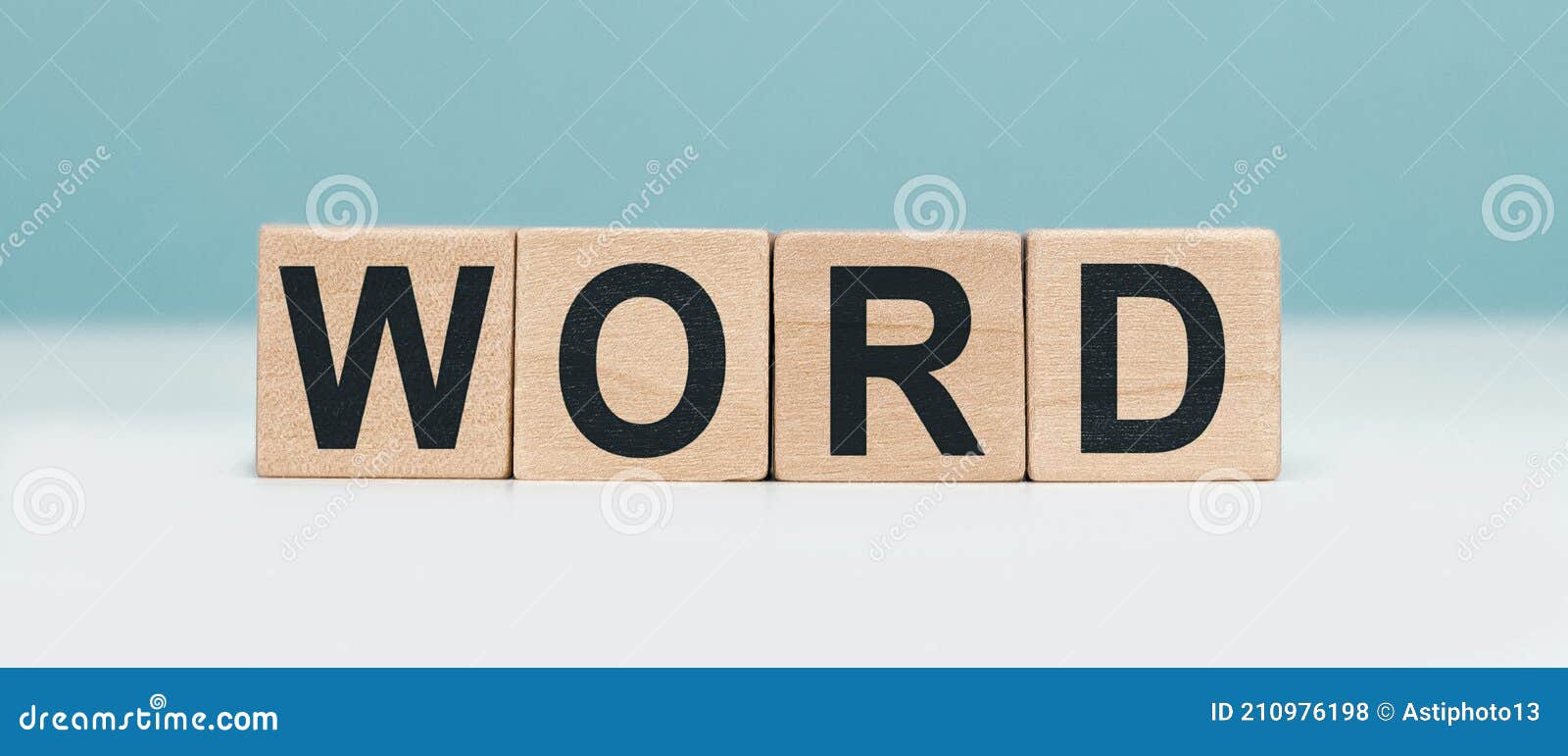Word - Word Concept from Wooden Blocks on Blue Background Stock Photo ...