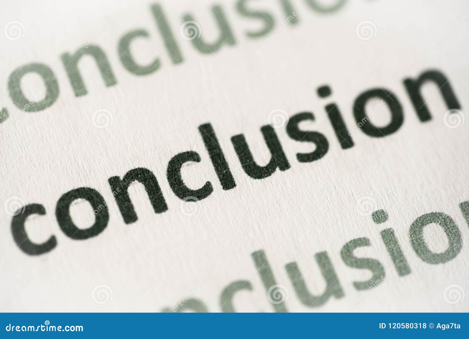 Word Conclusion Printed on Paper Macro Stock Photo - Image of page ...