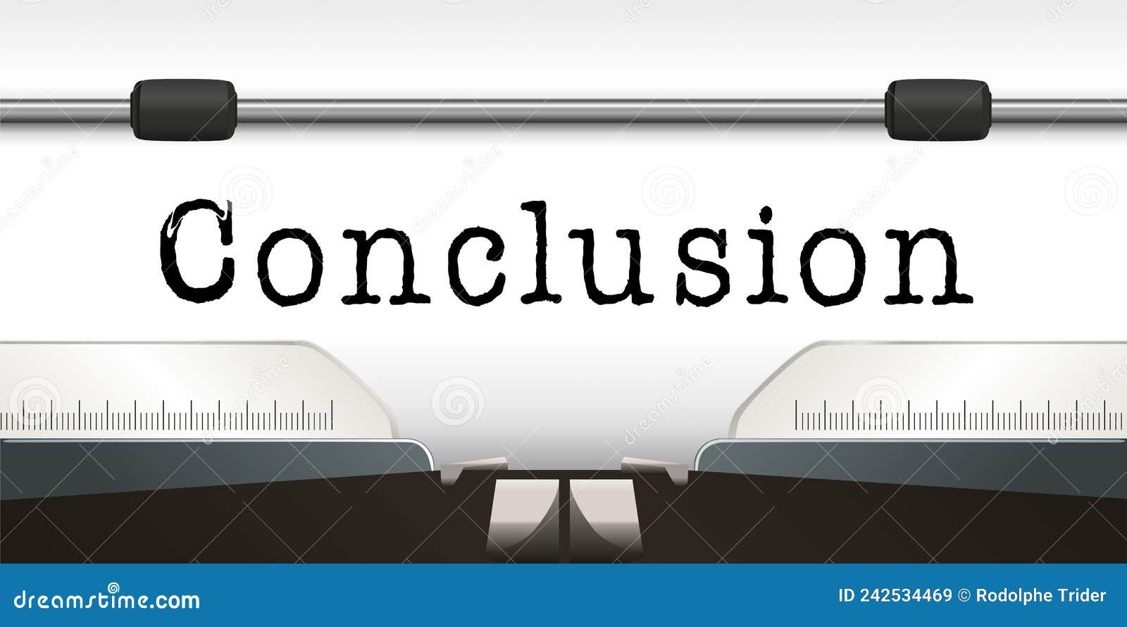 The Word Conclusion Written on a Typewriter. Stock Vector ...