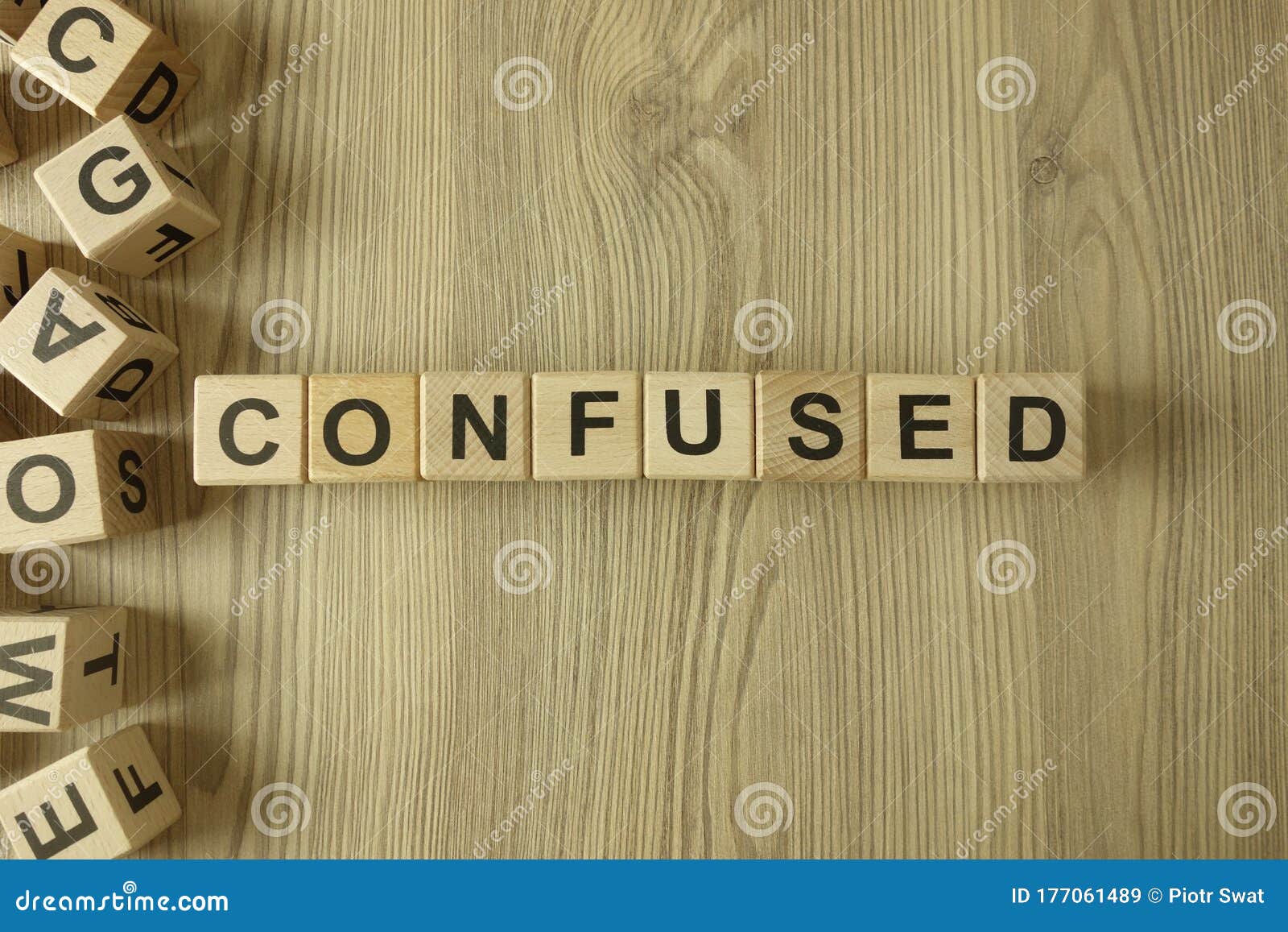 Word Confused from Wooden Blocks Stock Image - Image of agitated ...