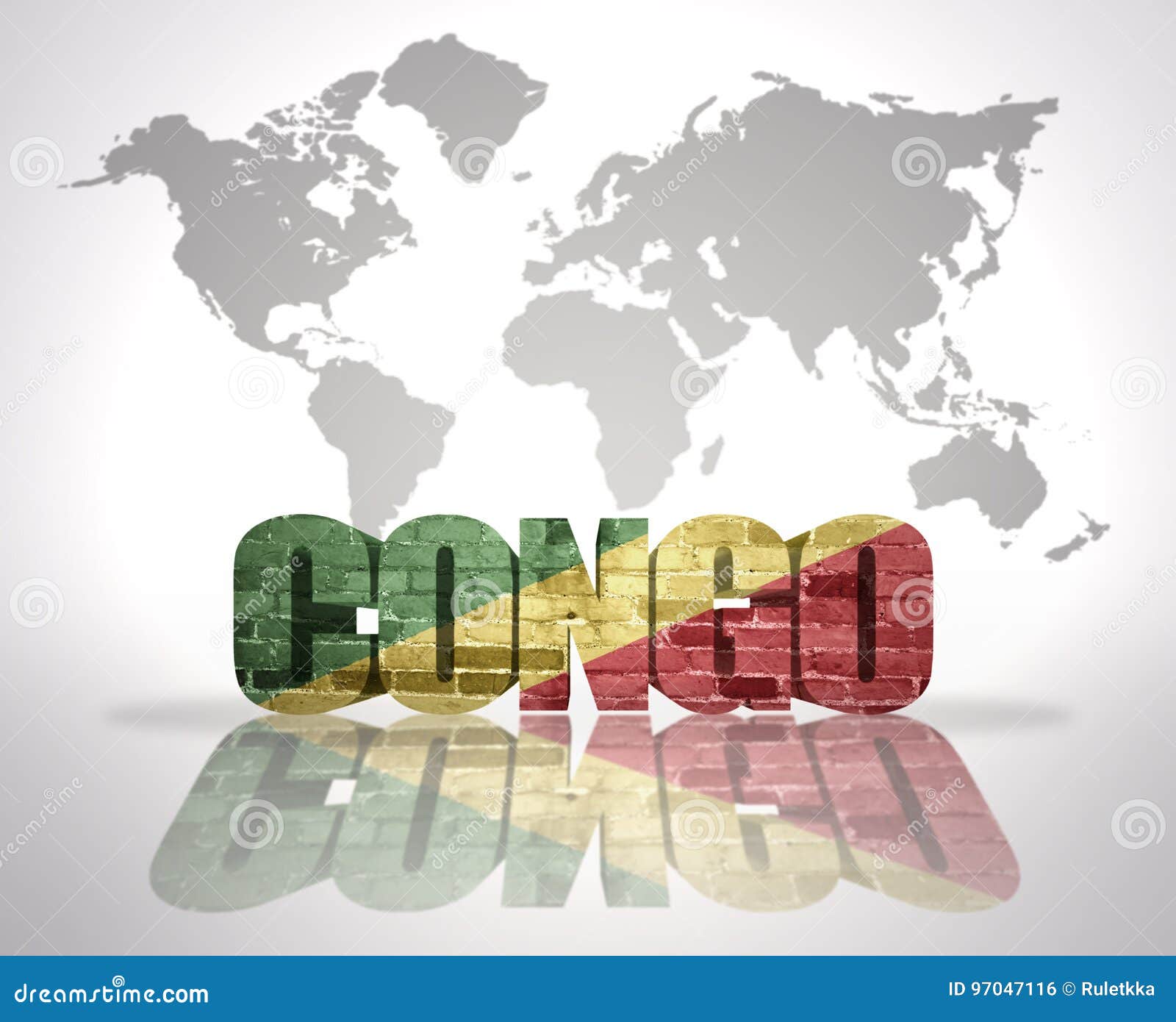 Word Congo on a World Map Background Stock Illustration - Illustration ...