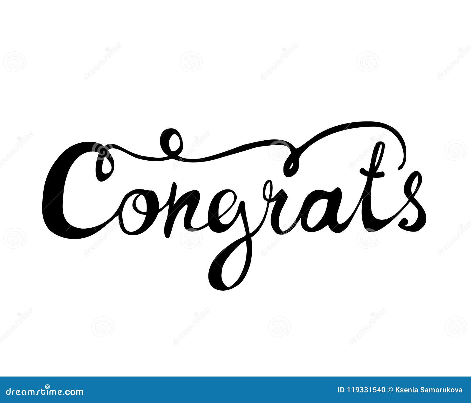 Congrats Hand Written Lettering Vector Illustration | CartoonDealer.com ...