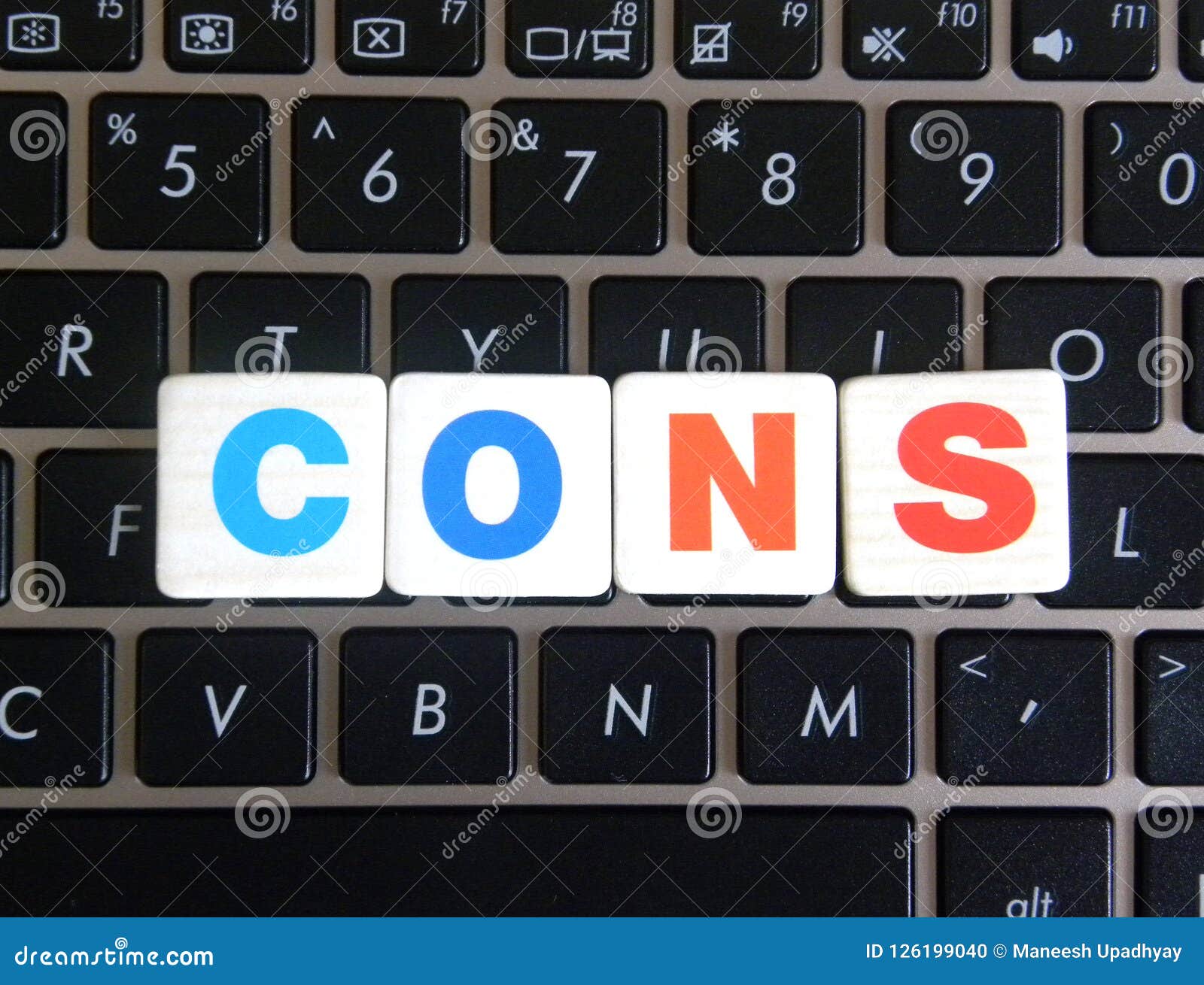 Word Cons on Keyboard Background Stock Photo - Image of digital, office ...