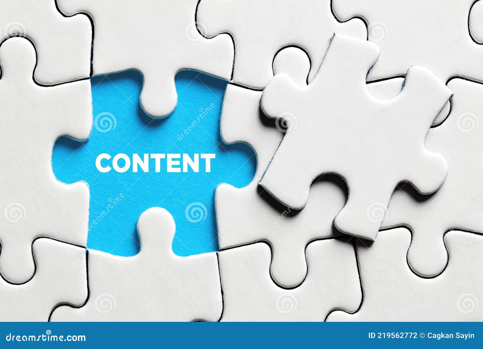 The Word Content on a Missing Puzzle Piece. Online Website Content ...