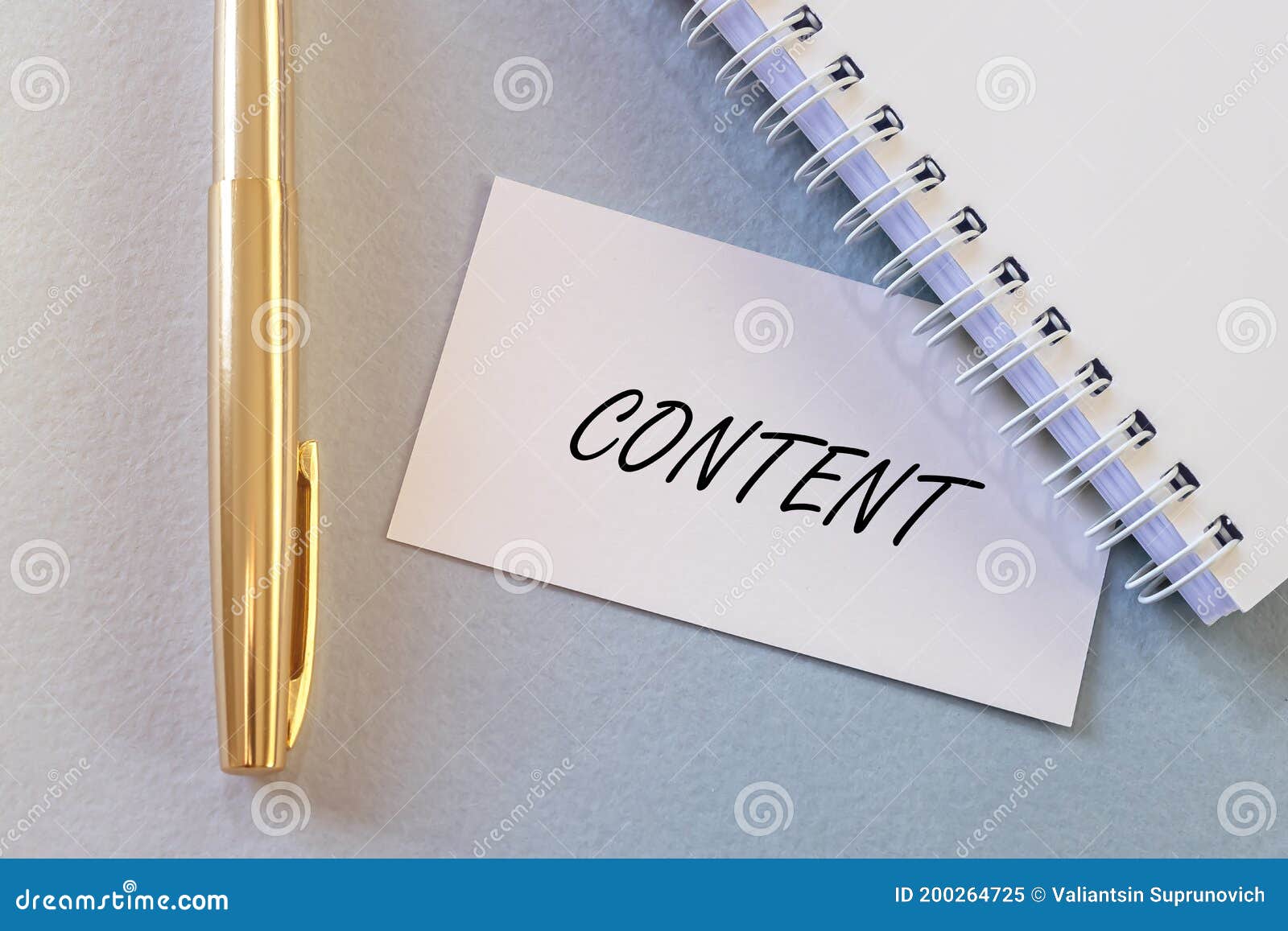 The Word Content on a Paper on Office Table, Top View Stock Image ...