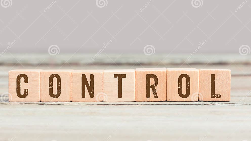Word control on wood cubes stock photo. Image of square - 241936468
