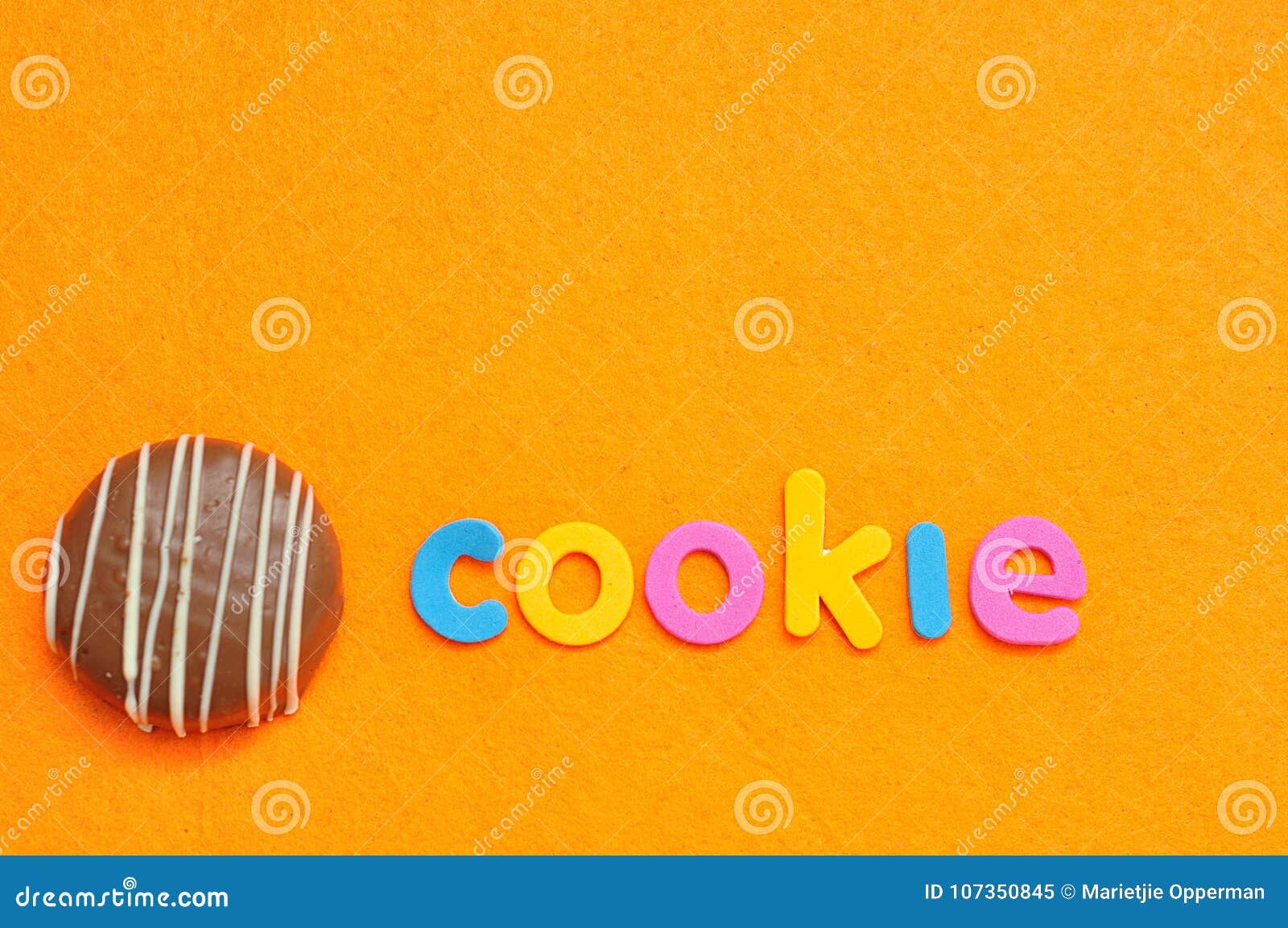 The Word Cookie with a Chocolate Covered Shortbread Cookie Stock Image ...