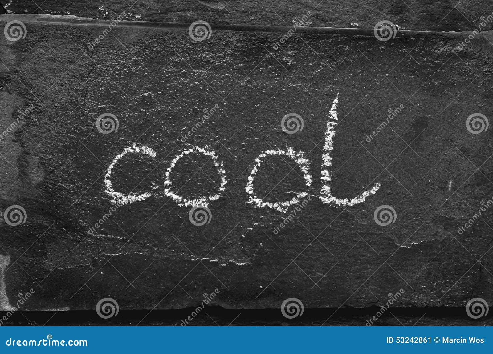The Word Cool Written with Chalk on Black Stone. Stock Image - Image of ...