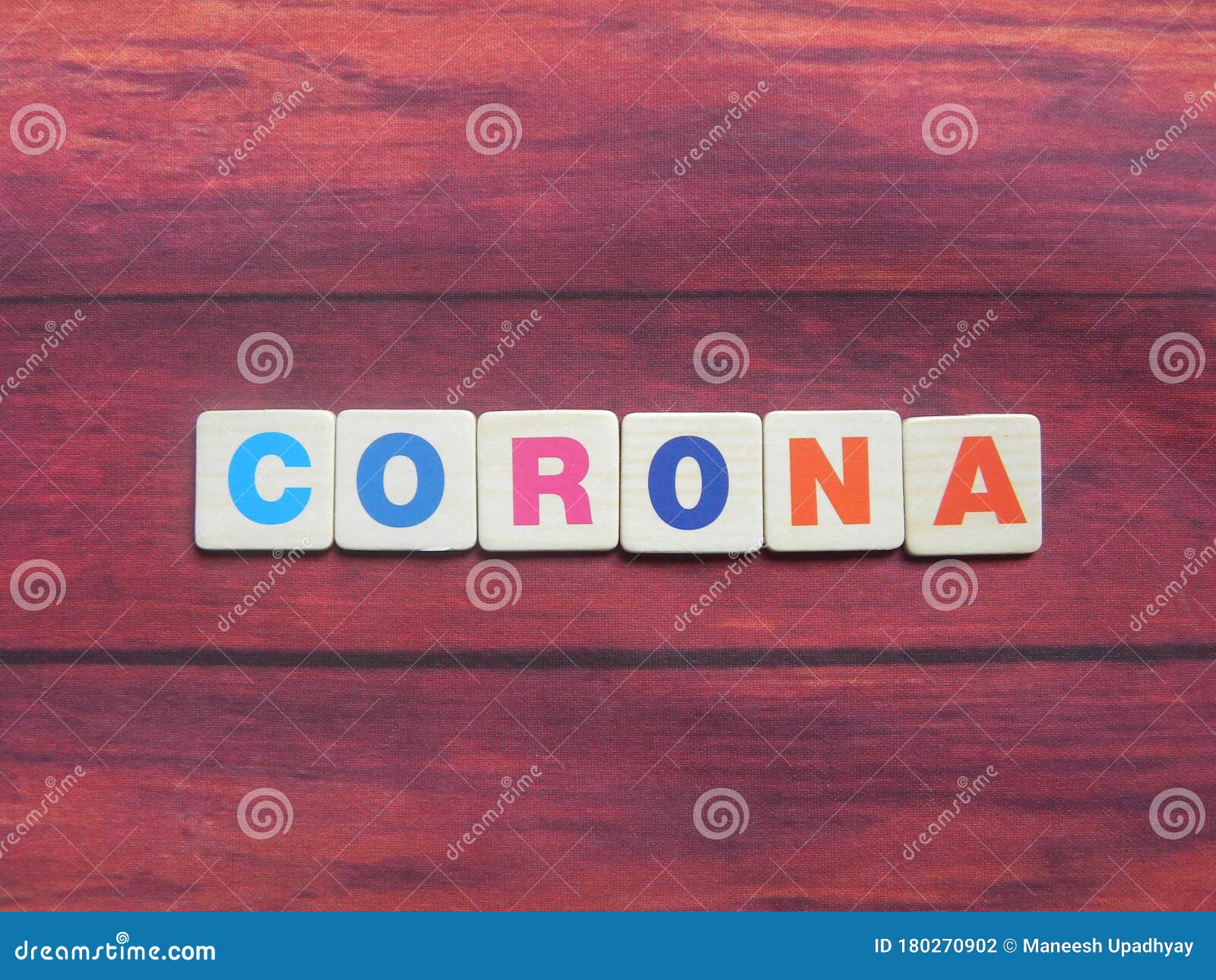 Word Corona on wood stock photo. Image of science, table - 180270902