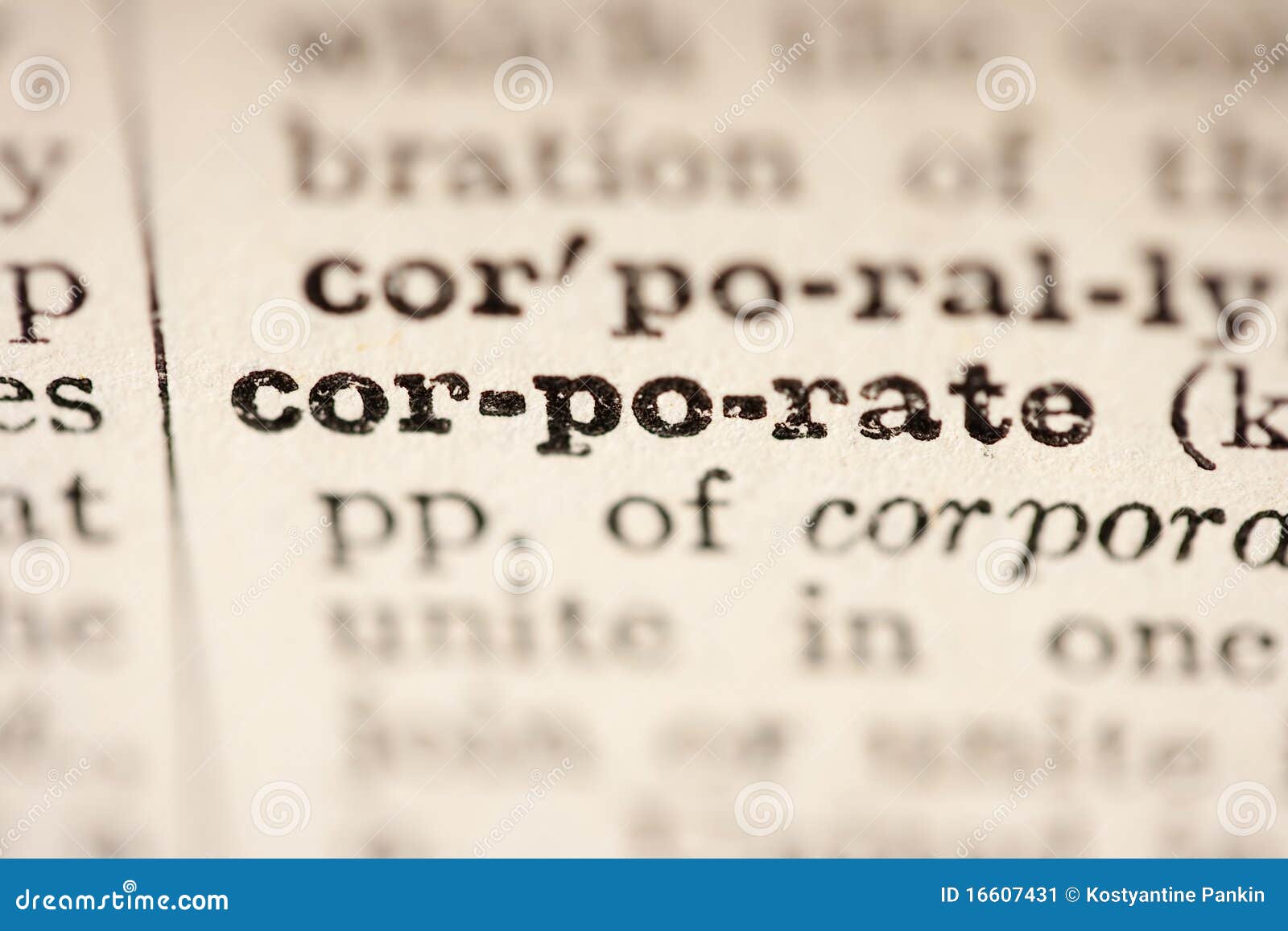 Word corporate stock image. Image of explanation, language - 16607431