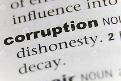 The Word Corruption Close Up Stock Photo - Image of corruption, people ...
