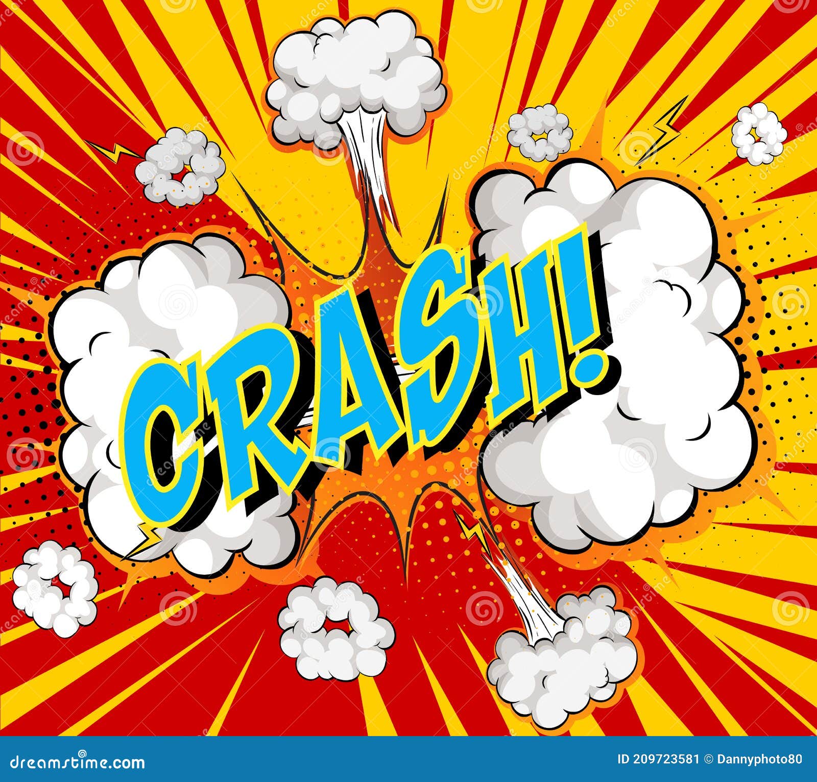 Word Crash on Comic Cloud Explosion Background Stock Vector ...