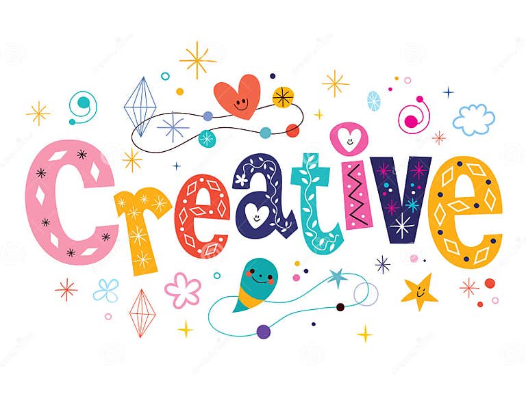 Word Creative Decorative Type Lettering Text Design Stock Vector ...