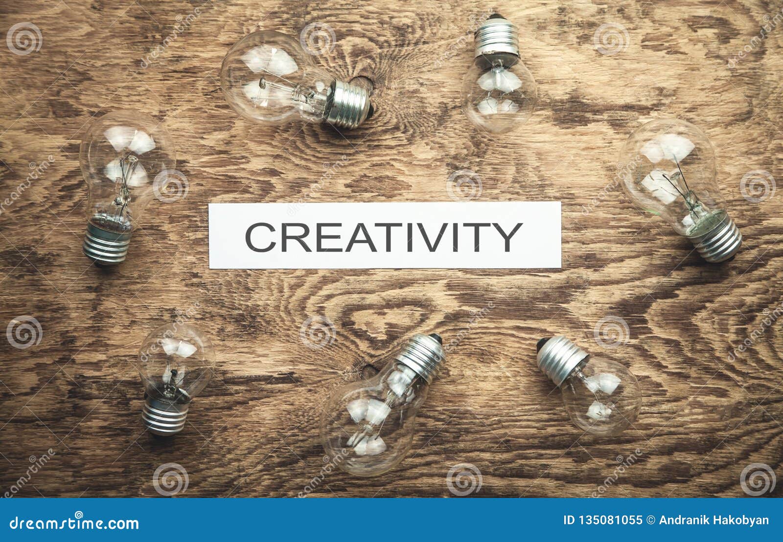 Word Creativity on Paper with Light Bulbs. Stock Image - Image of power ...