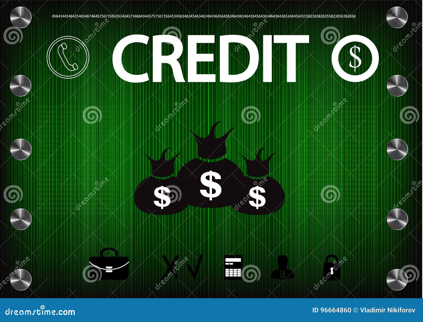 Word `credit` on a Green Background Stock Vector - Illustration of ...