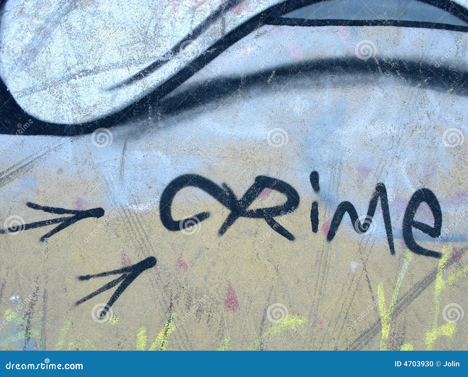 The word crime on the wall stock photo. Image of graphic - 4703930