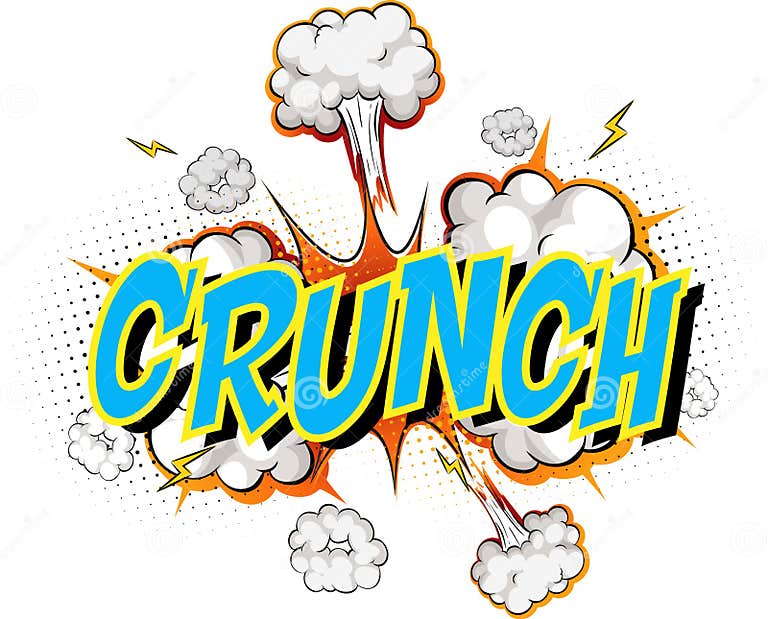Word Crunch on Comic Cloud Explosion Background Stock Vector ...