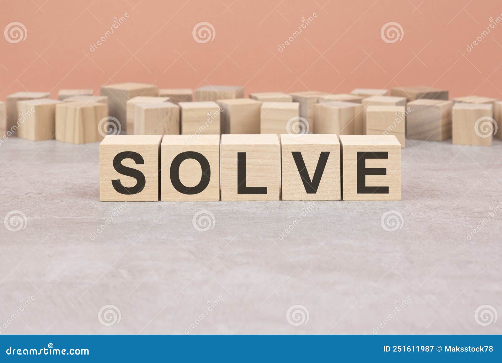 Word Cubes Lined Up with the Letters SOLVE Written on it. Copy Space ...