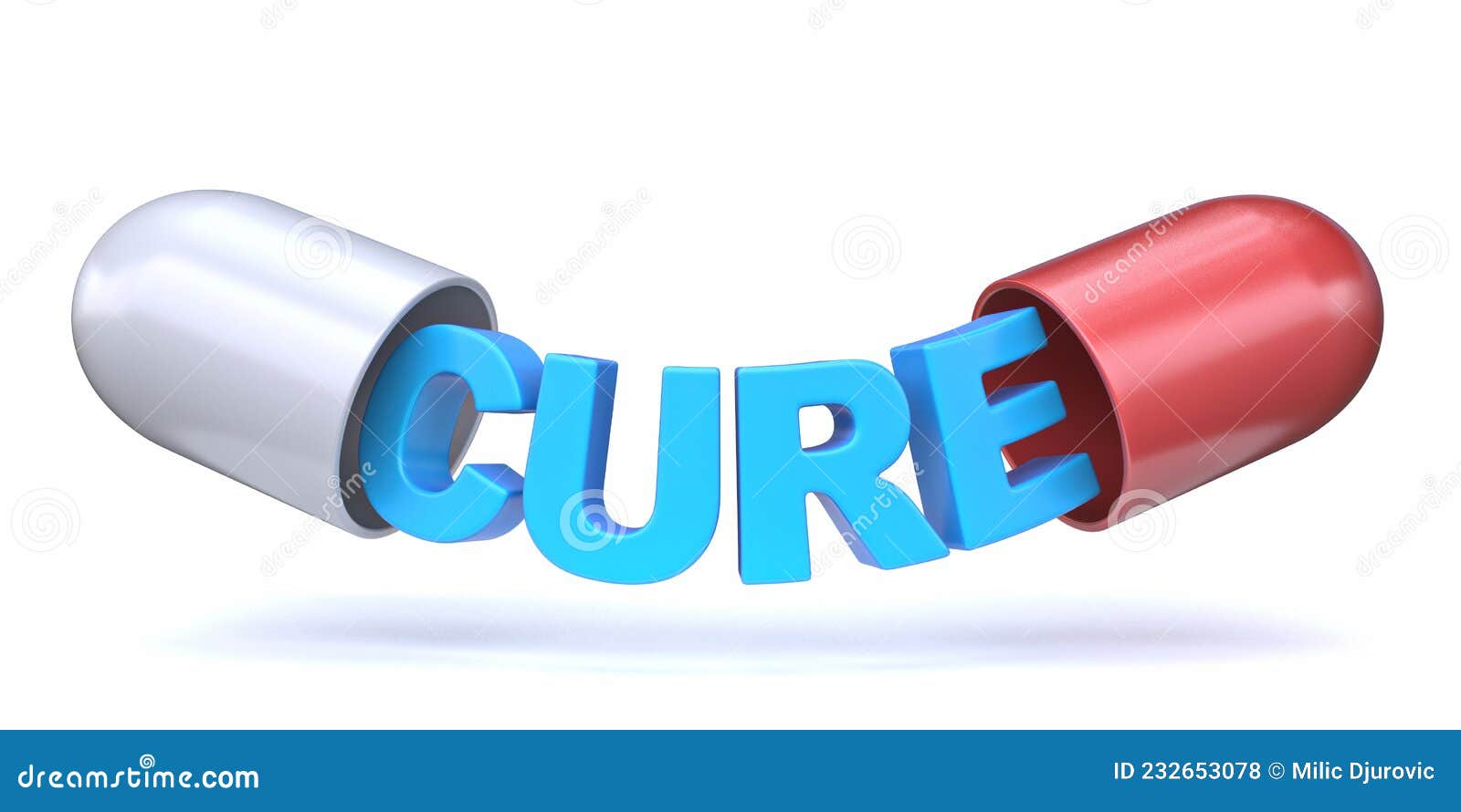 Word CURE Inside the Pill Capsule 3D Stock Illustration - Illustration ...