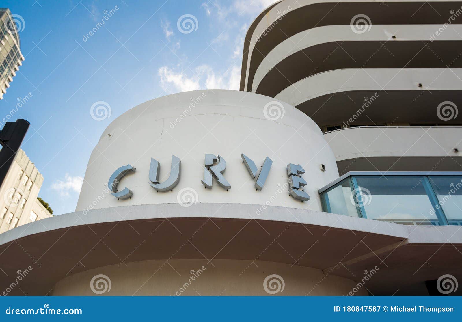 The Word Curve on Curvy Building Editorial Photography - Image of ...