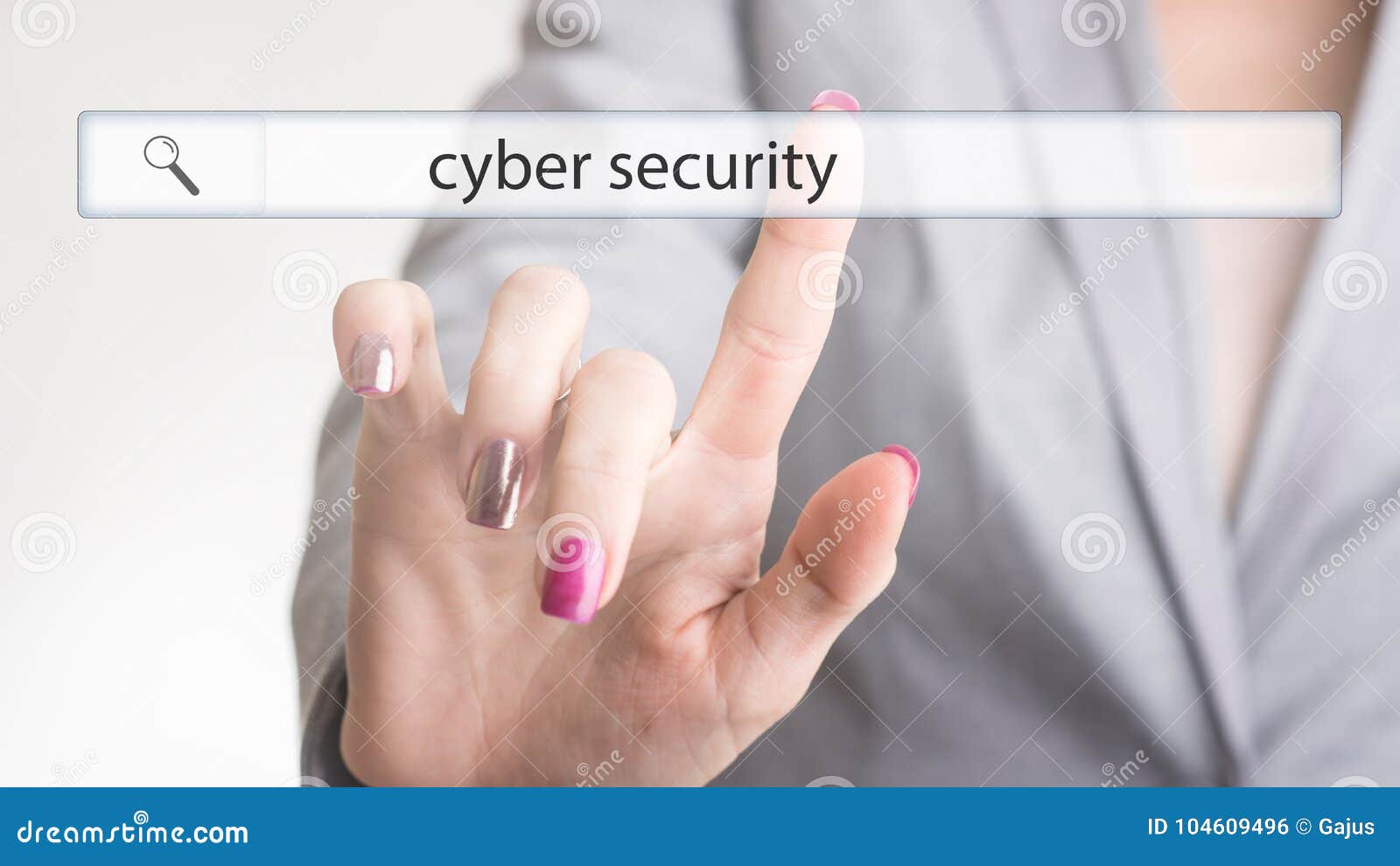 Word Cyber Security on a Virtual Screen Stock Photo - Image of press ...