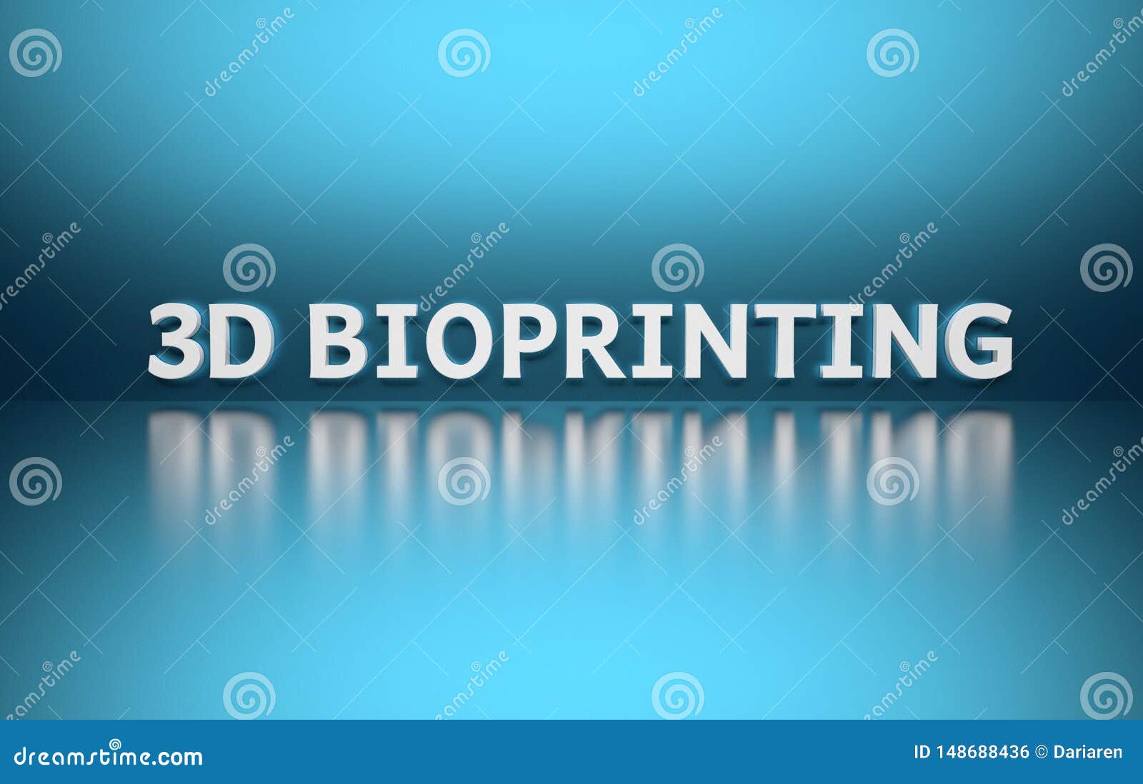 Word 3D Bioprinting on Blue Background Stock Illustration ...