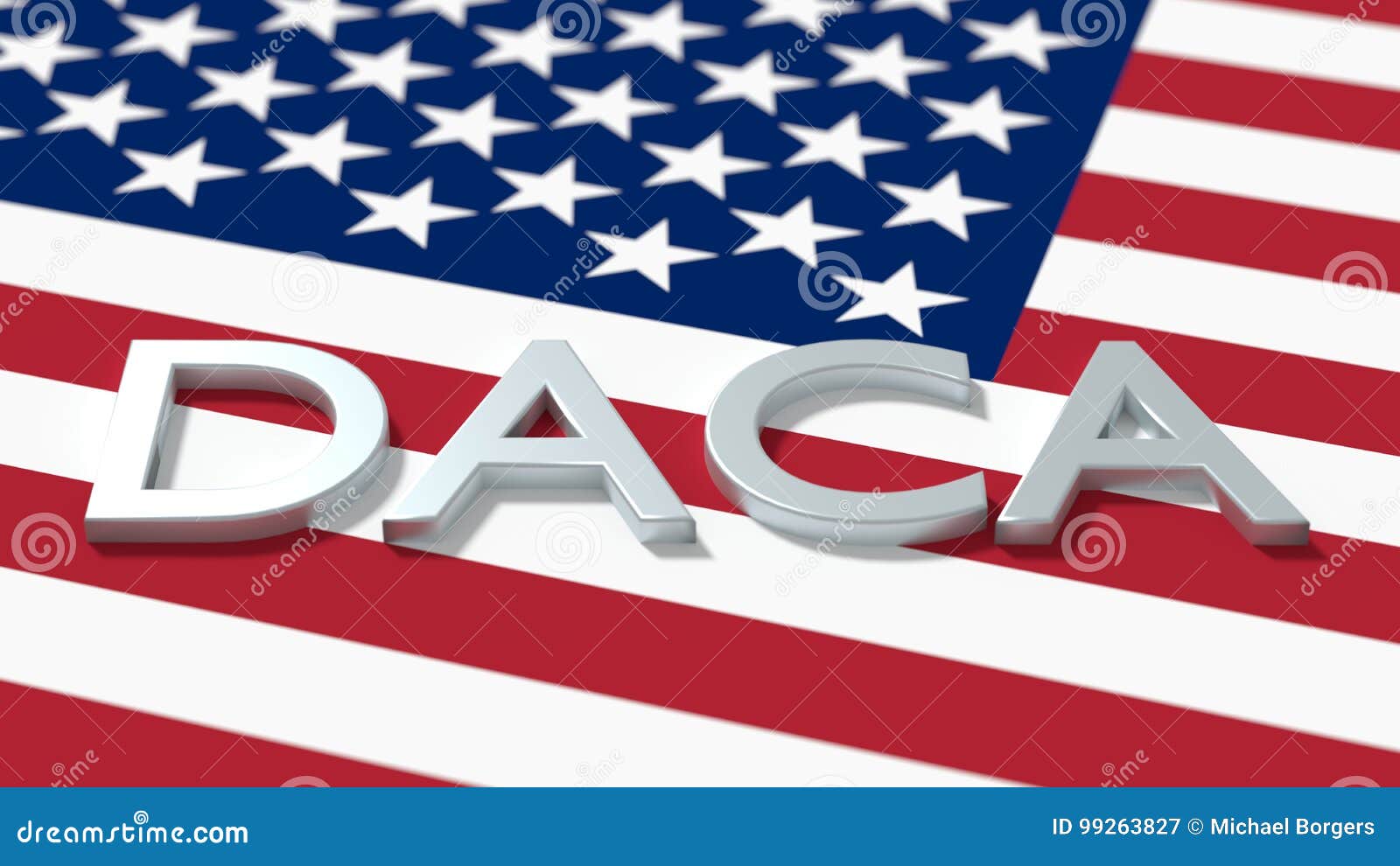 The Word Daca on an American Flag Immigration Concept Stock ...