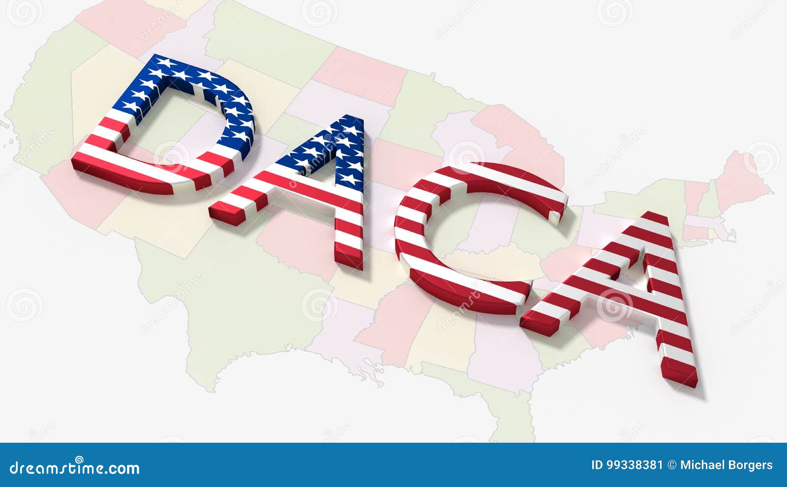 The Word Daca On An American Map Immigration Concept Royalty-Free ...