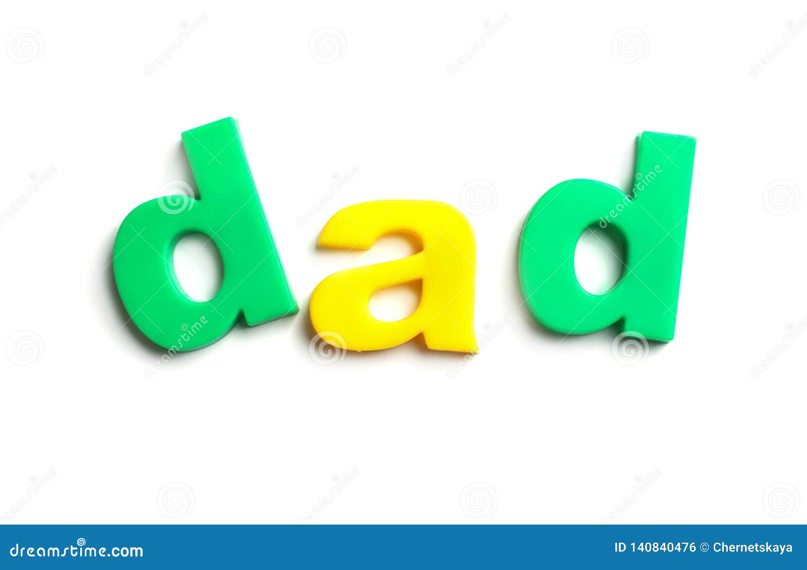 Word DAD of Magnetic Letters on White, Top View Stock Photo - Image of ...