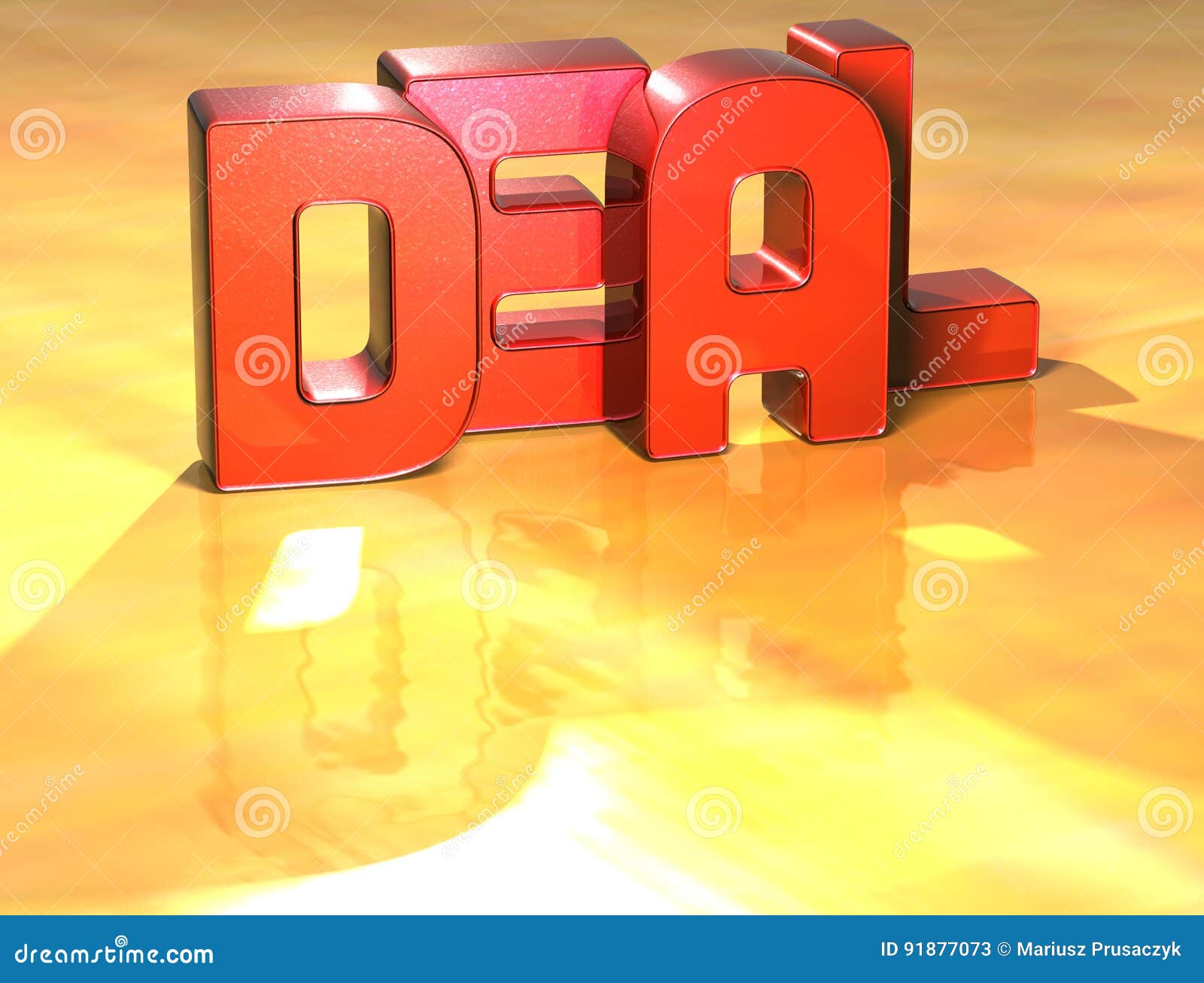 Word Deal on Yellow Background Stock Illustration - Illustration of ...