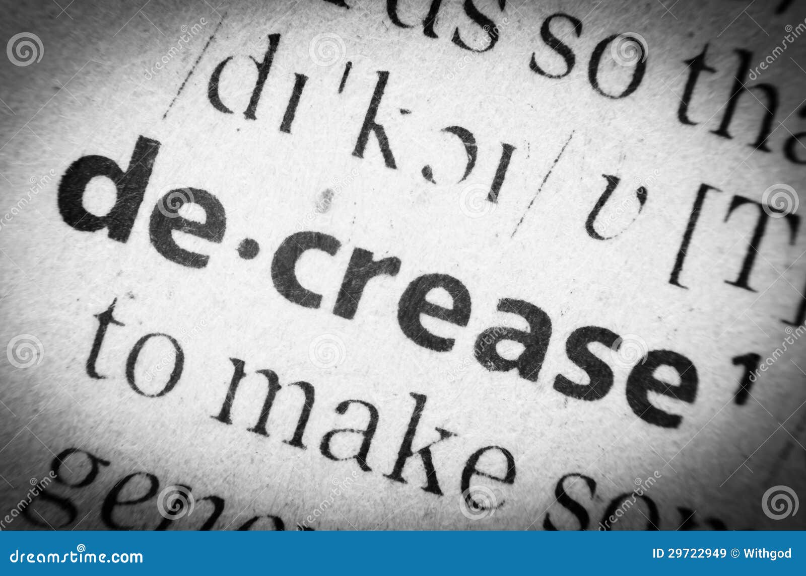 Word Decrease, Glossary, Macro Stock Image - Image of explanation ...
