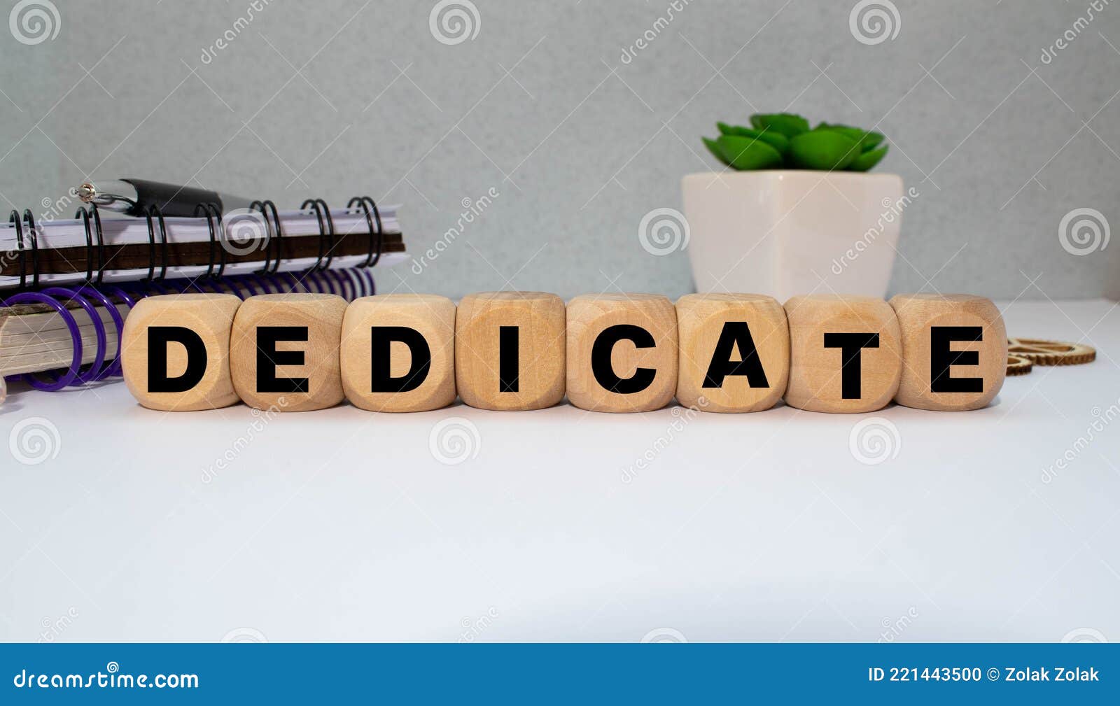 Word Dedicate on a Row of Wooden Blocks. Devotion Dedication Love ...