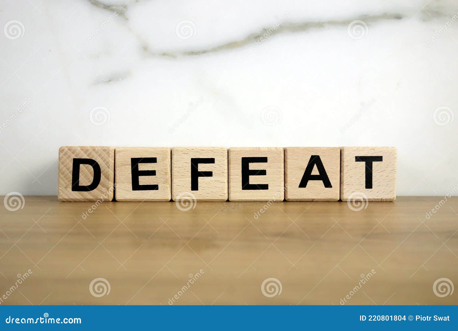 Word Defeat from Wooden Blocks Stock Photo - Image of message, overcome ...
