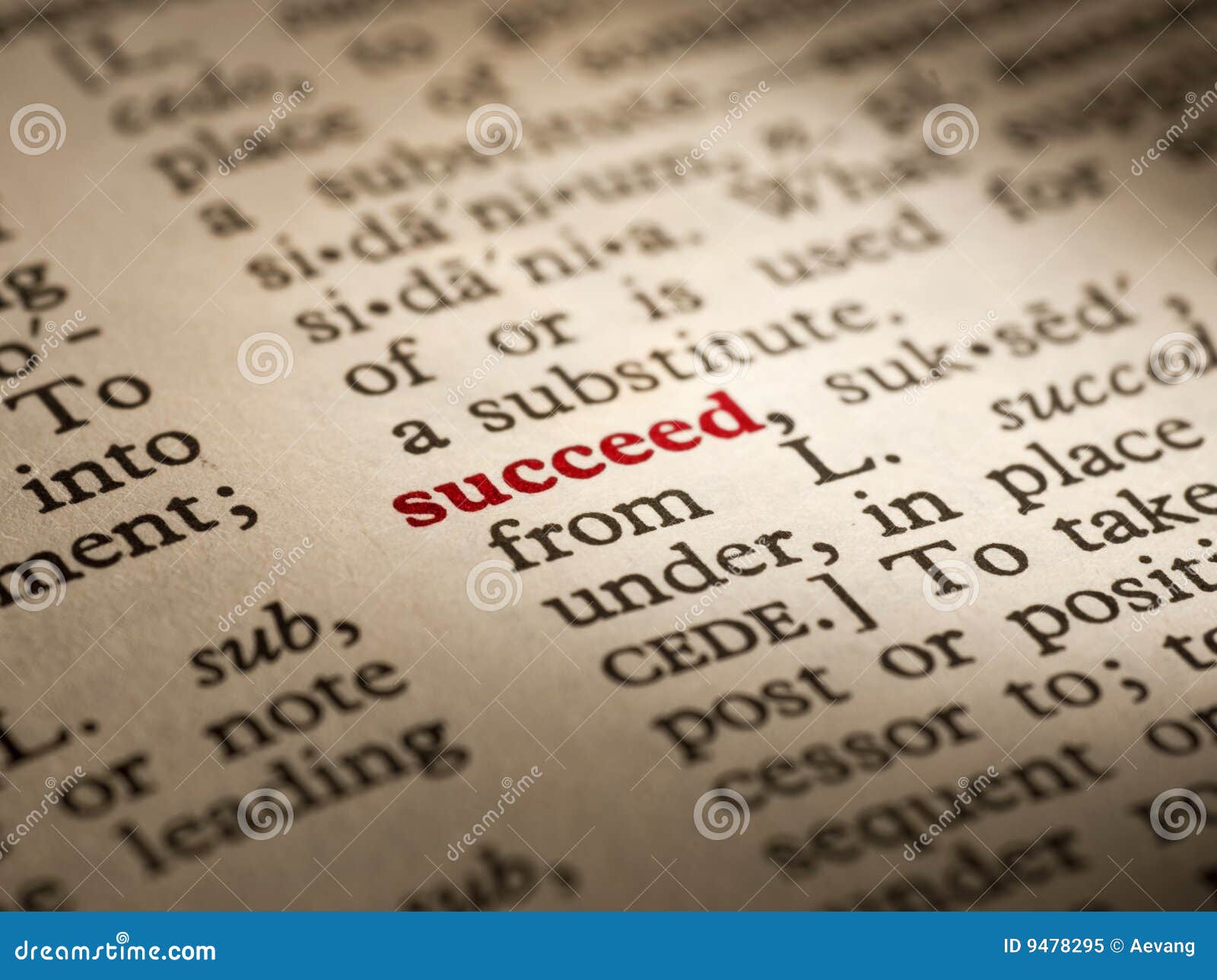 Word definition succeed stock image. Image of success - 9478295