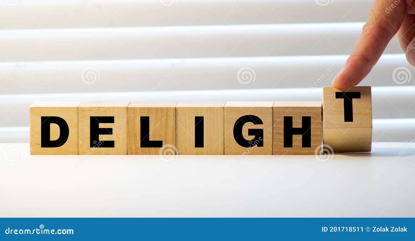 The Word of DELIGHT on Building Blocks Concept Stock Image - Image of ...