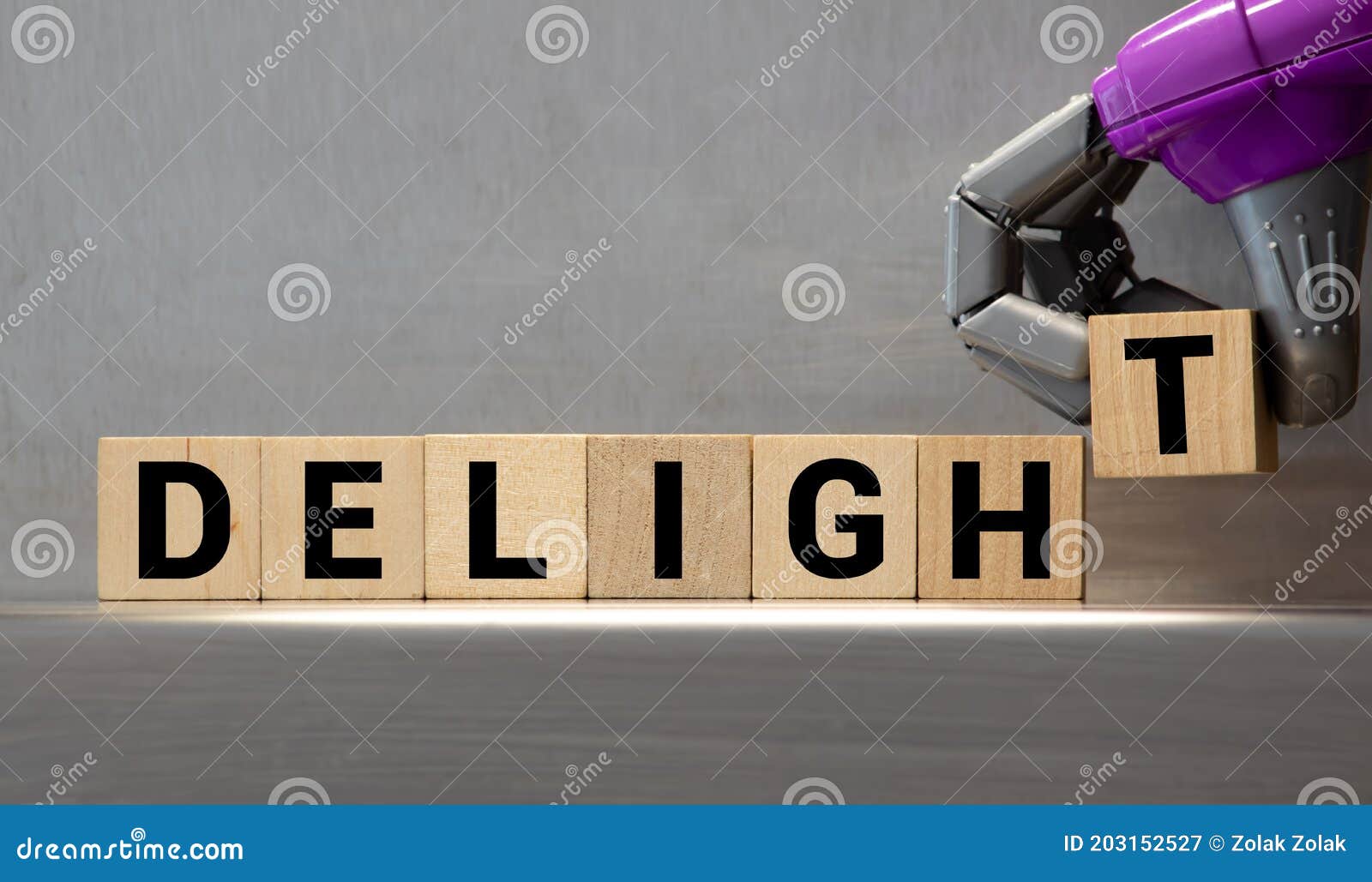 The Word of DELIGHT on Building Blocks Concept Stock Image - Image of ...